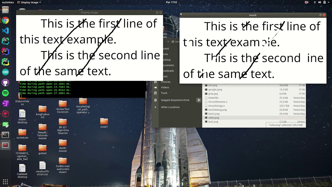 Morphological Path Opening with C++ (using opencv for  image io)