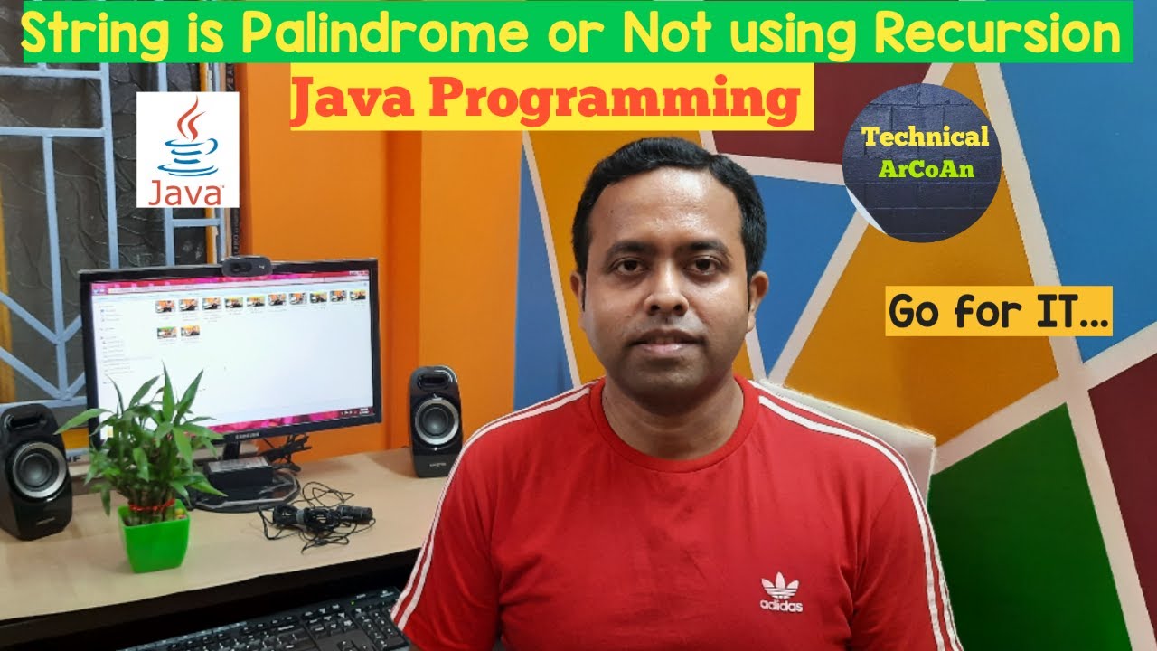 Find out a  String is Palindrome or Not in Java using Recursion | Java Programming | Eclipse IDE