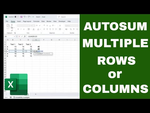 How to AUTOSUM MULTIPLE Rows or Columns in Excel