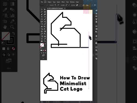 How To Draw Minimal cat in Adobe Illustrator Tutorial Vector