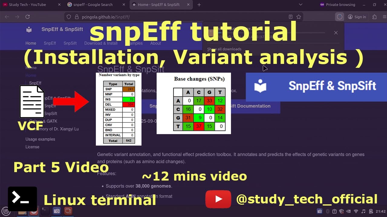 snpEff tutorial | Installation | variant calling #bioinformatics #tutorial