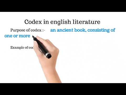 What is codex meaning in english literature