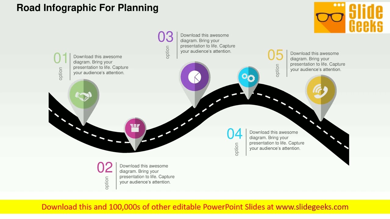 Road Infographic For Planning Powerpoint Template