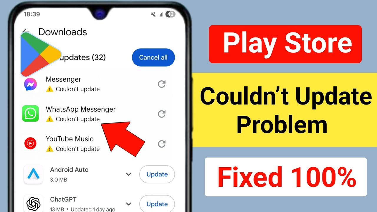 Play Store Couldn't Update App Problem Solve || Fix Couldn't Update App Play Store Problem
