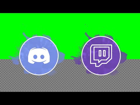 Discord and twitch logo green screen, transparent background
