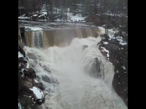 Video: Arial footage of Goodrich Falls in Bartlett
