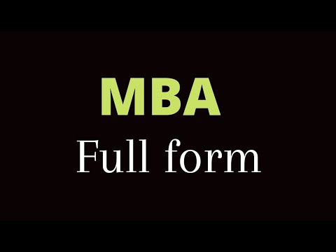 MBA full form in english