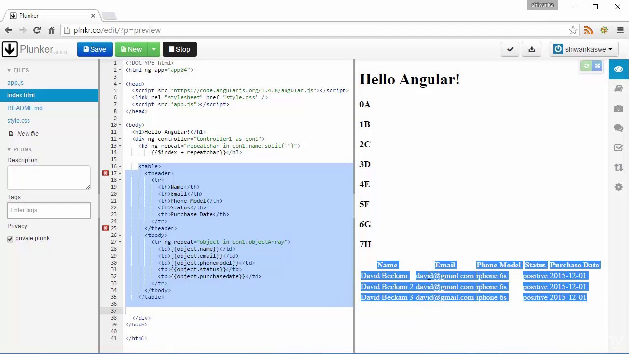 AngularJs Expert. Array controller ng repeat directive [05]