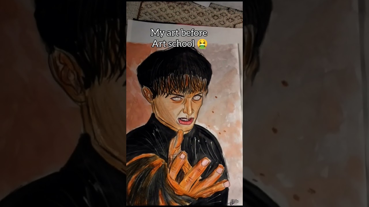 My art before 🤮vs after art school 🤯!!? #art #drawing #ytshorts