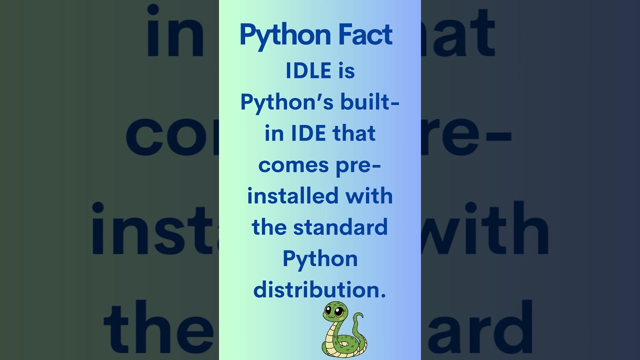 Python Fact -  IDLE Built in Editor #pythonprogramming #pythontutorial #testingdocs