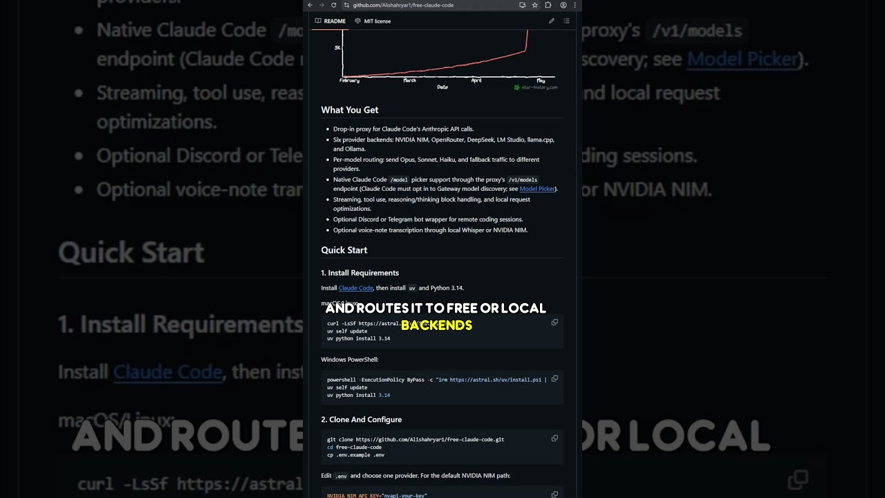 free-claude-code: a local proxy that intercepts Claude Code traffic and reroutes it to free models