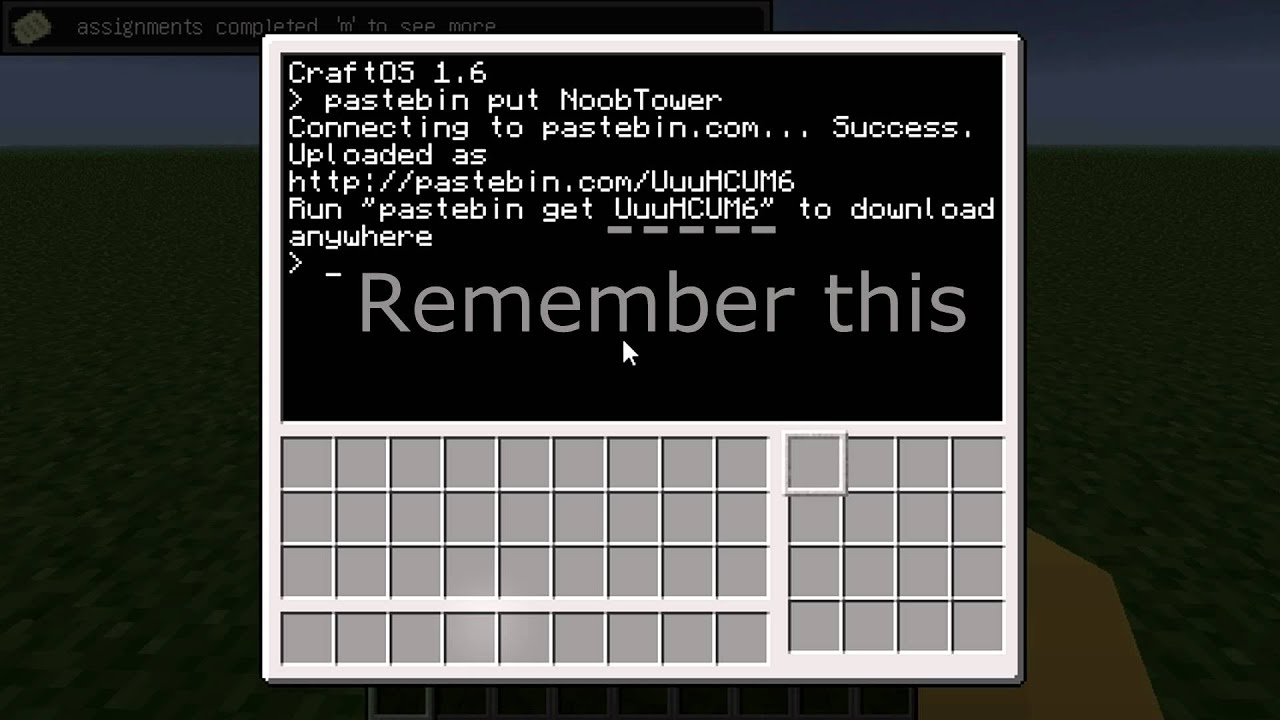 MineCraft | Using Pastebin With ComputerCraft