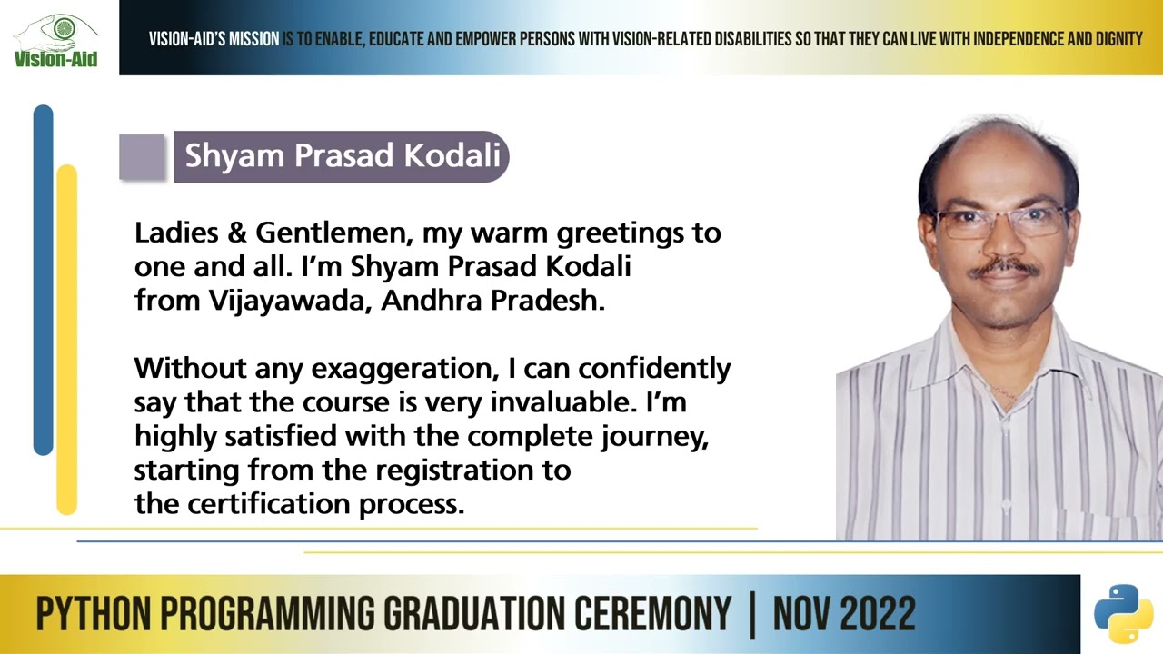 Congratulations , Vision-Aid  Python Graduates!