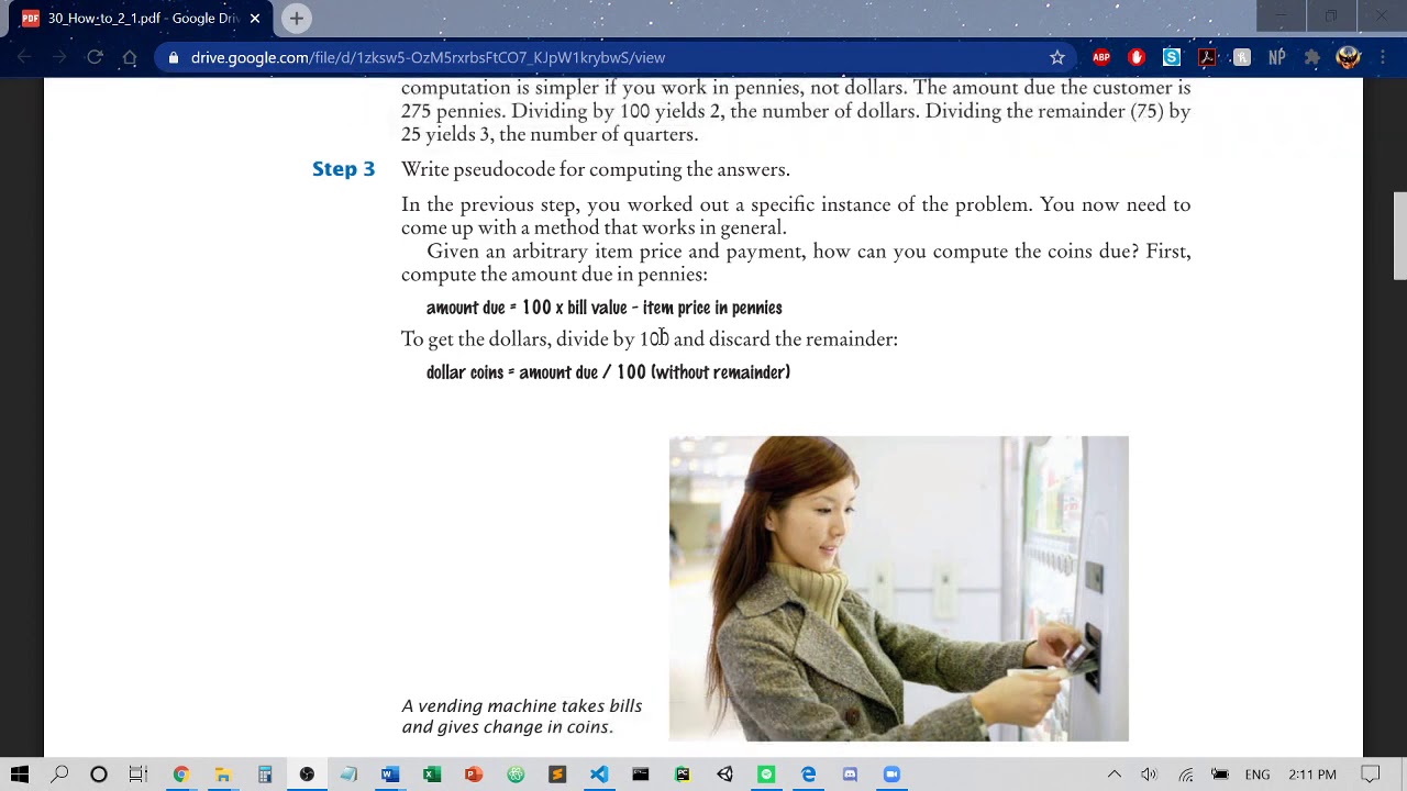 How to work out a problem (vending machine example)