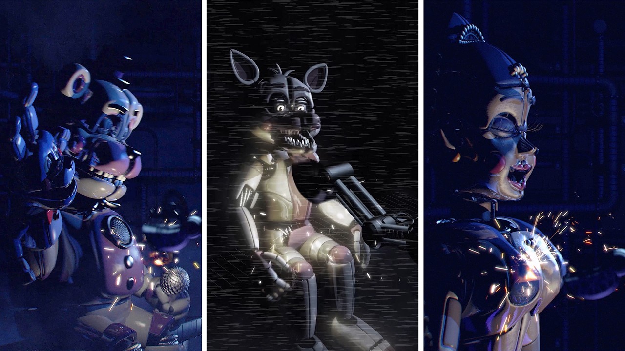 Ennard scooping Funtime animatronics (FNAF Animation)