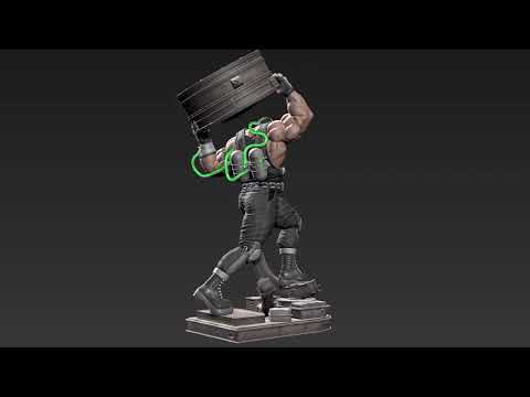 👾 Bane Batman OBJ STL collectibles EDITABLE 1 piece. No cuts, scalable ...