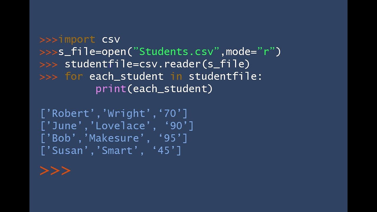 Python programming: How to read data from a csv file  in python