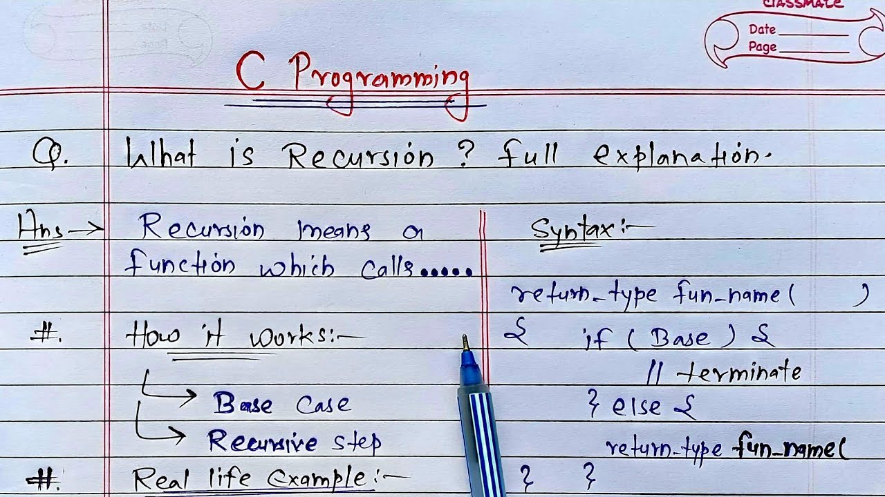 C Recursion | What is Recursive Function? Full Explanation | Learn Coding