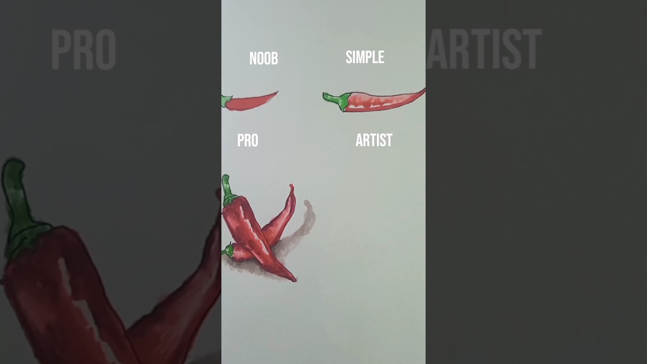Draw Chilli Peppers! #art #drawing #shorts #howtodraw #easydraw #chilli