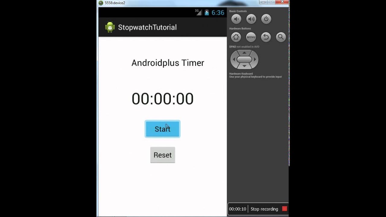 Android Stopwatch timer app tutorial
