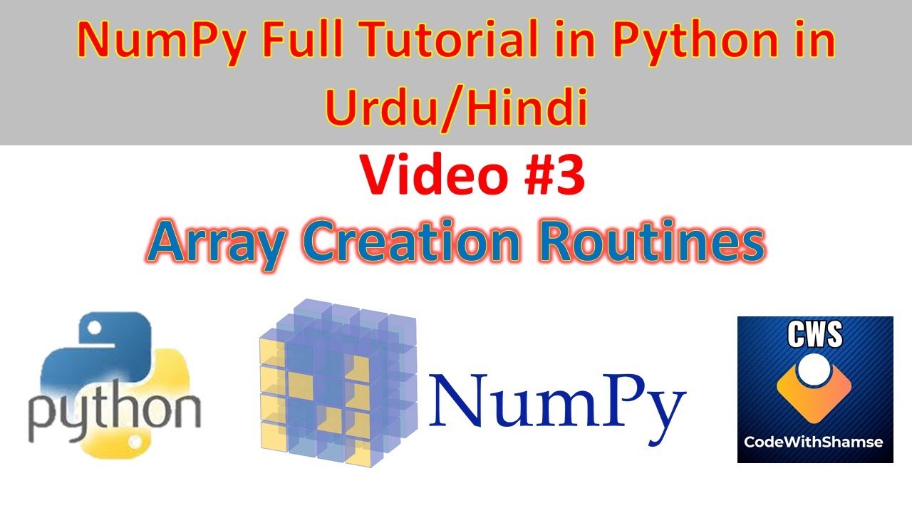Array Creation Routines in NumPy | NumPy Library in Python