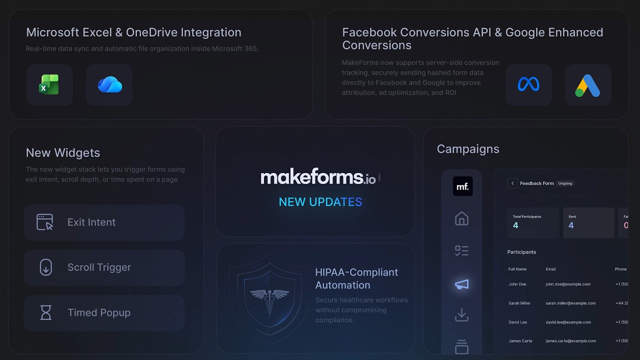5 Major MakeForms Launches That Change How You Use Forms | Excel, HIPAA, Campaigns & More
