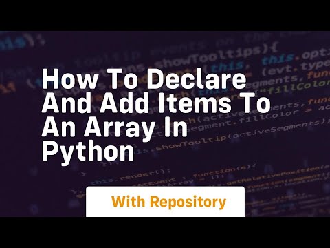 how to declare and add items to an array in python