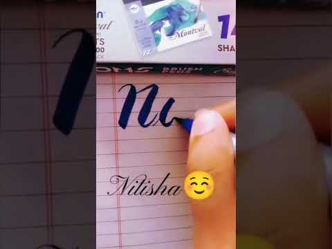 Nitisha name calligraphy|please subscribe🙏🙏#vickydhawan #calligraphy #shorts #youtubeshorts