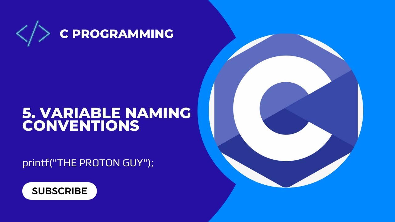 5. Variable Naming Conventions | C Programming For Beginners