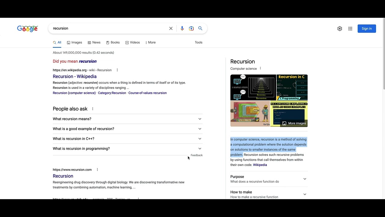 Google Easter Eggs: Recursion