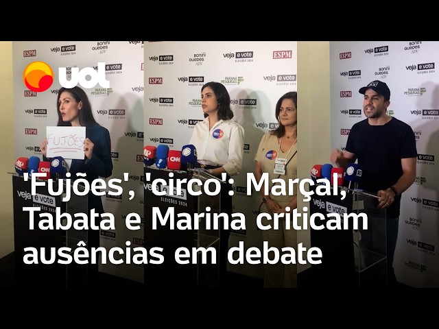 Debate SP: Marçal e Tabata criticam ausências de Boulos e Nunes