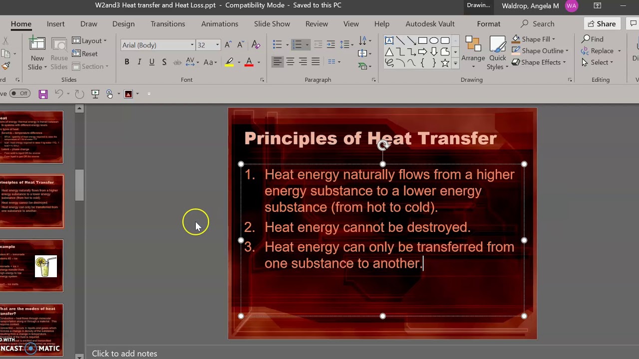 Heat Transfer PowerPoint Video