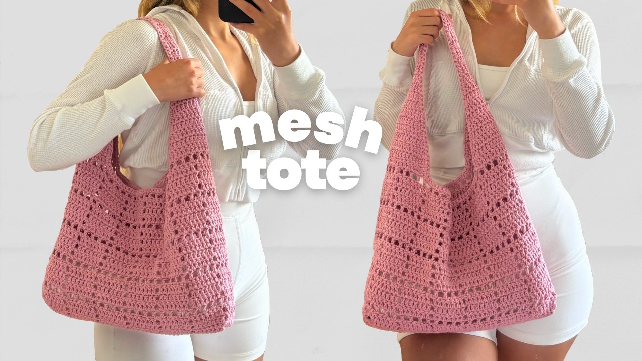Crochet Everyday Tote Bag Tutorial | Step by Step tutorial | Crochet Mesh bag