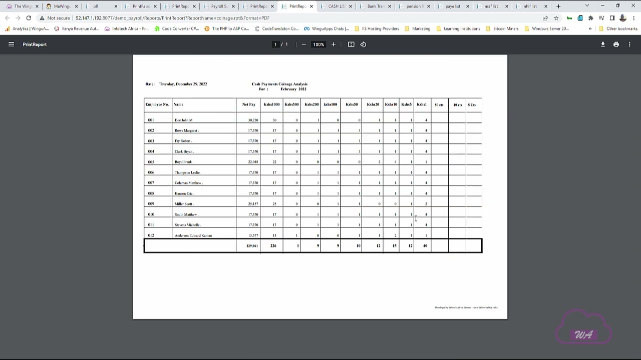 WinguApps Payroll Tutorial - Generating and Viewing Reports