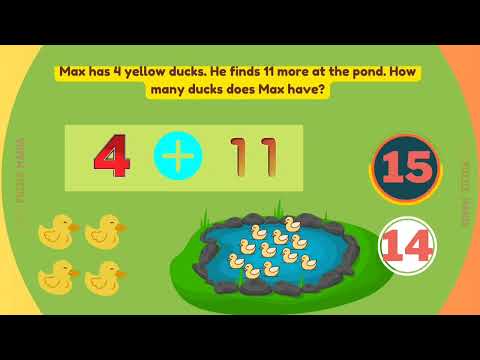 Word Problems quiz | Kindergarten | Addition 1 to 20 | Learn to add