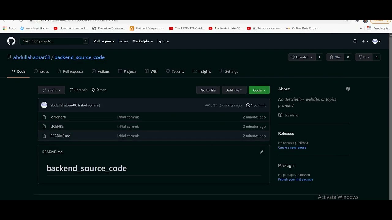 Setup Github repository