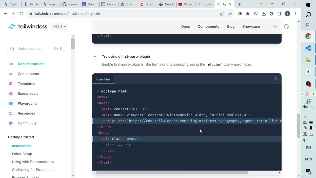 Link Tailwind CSS to HTML file - Simplest CDN method
