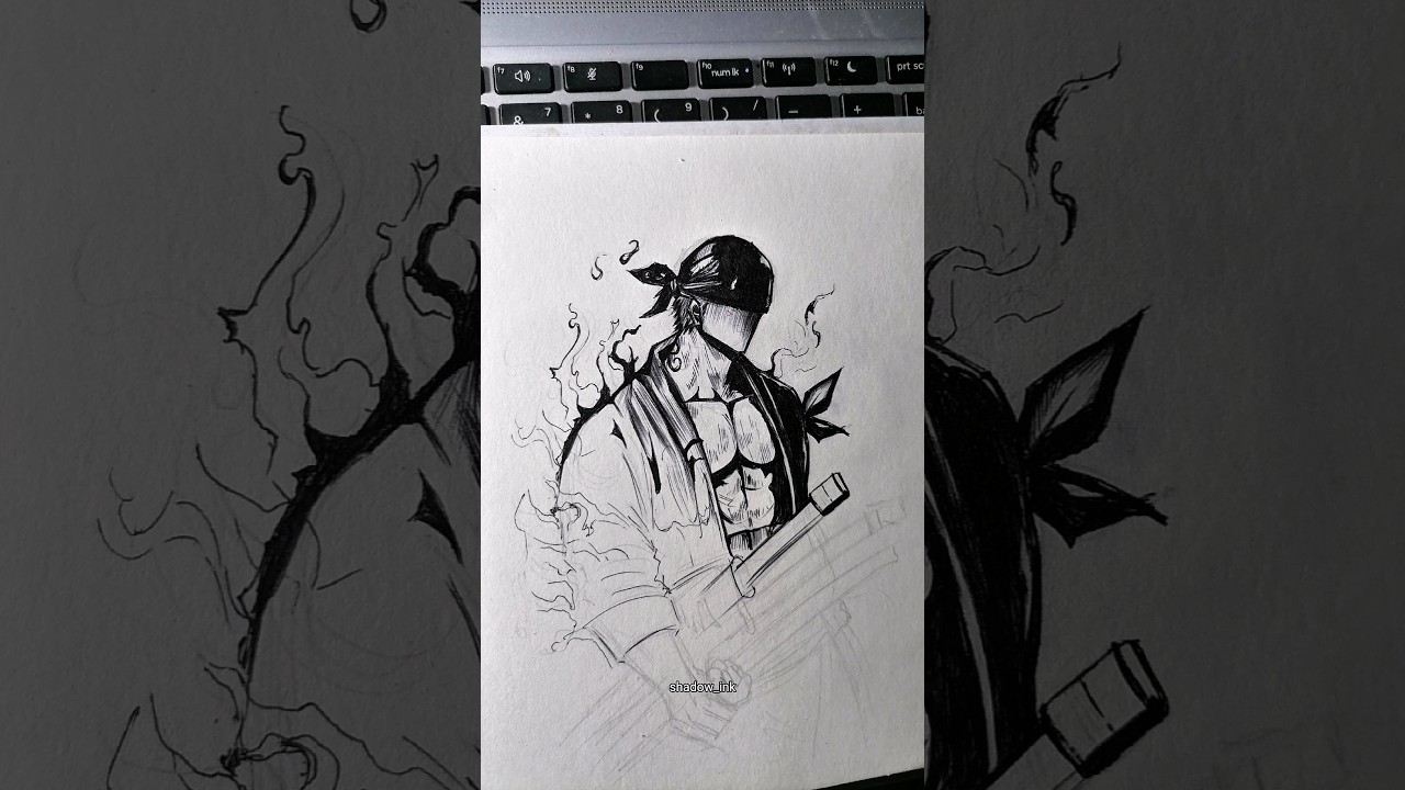 Drawing zoro🔥 ||#shorts #viral #drawing #anime #penart #art #zoro #onepiece #tutorial #howtodraw #ar