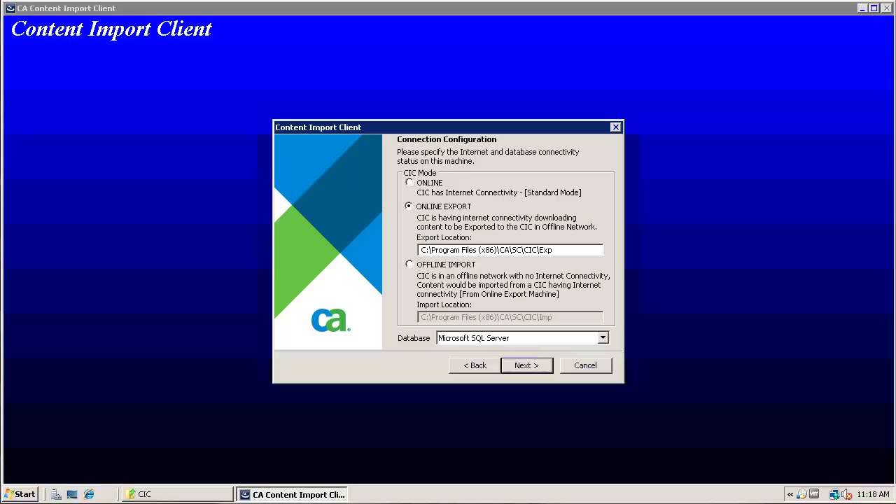 How to install CIC in Offline Export Mode