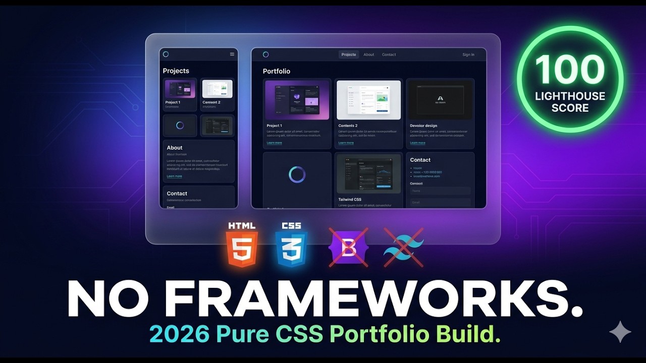 Build a Modern Portfolio Website with ONLY CSS (Grid + Flexbox | No Frameworks)