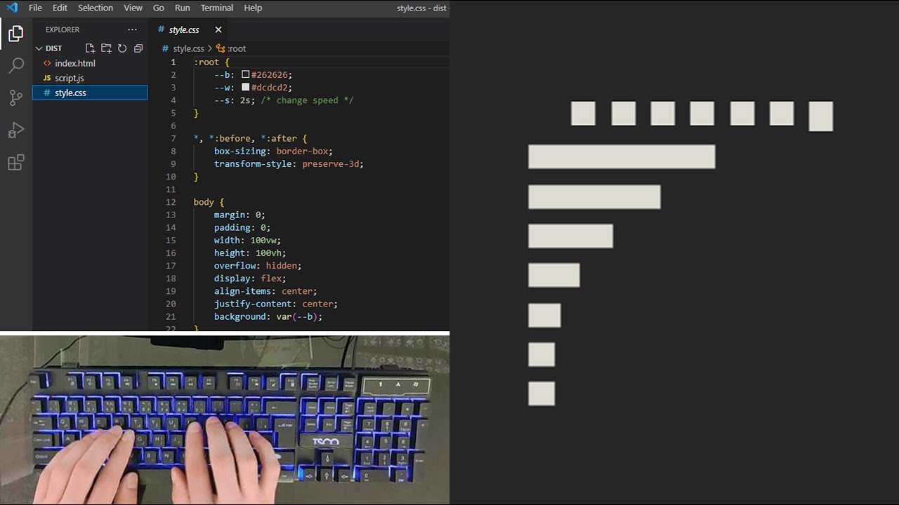 ASMR Programming - Bar Loader Animation using Html CSS - No Talking