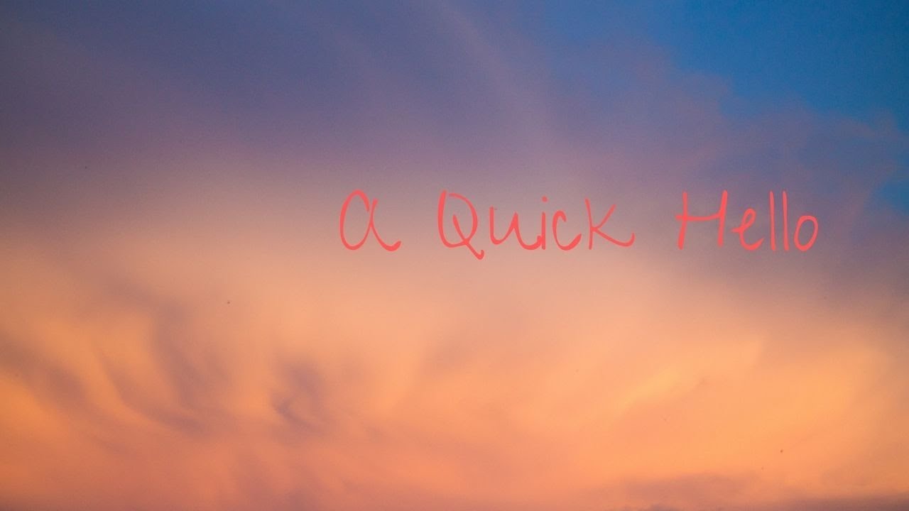 A Quick Hello: Save Me
