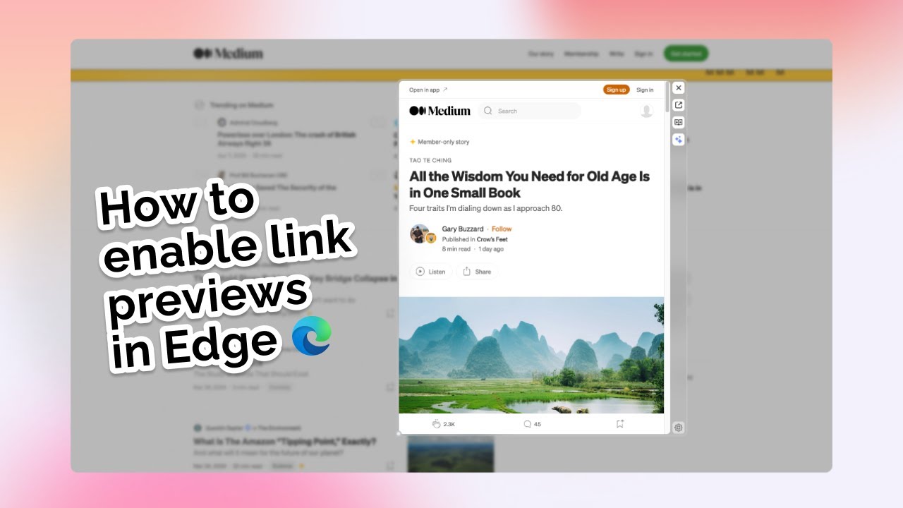 How to enable link previews in Microsoft Edge