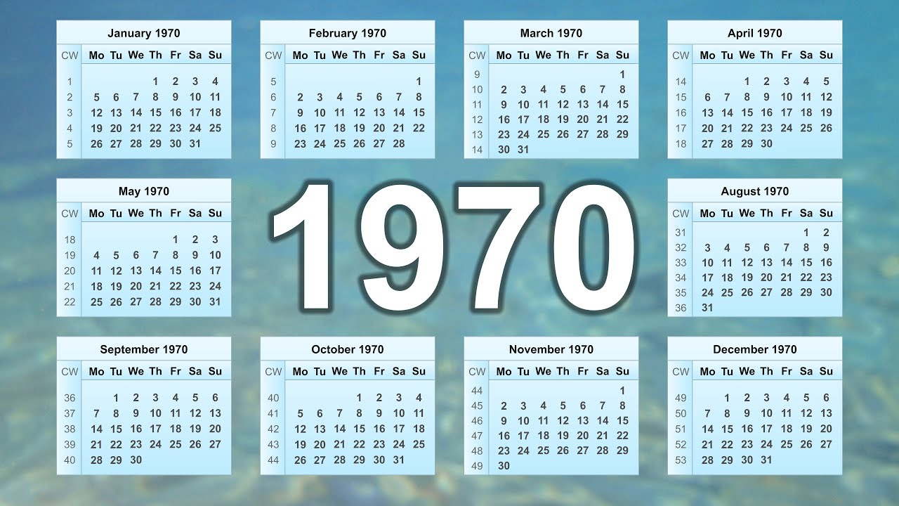 1970 Calendar
