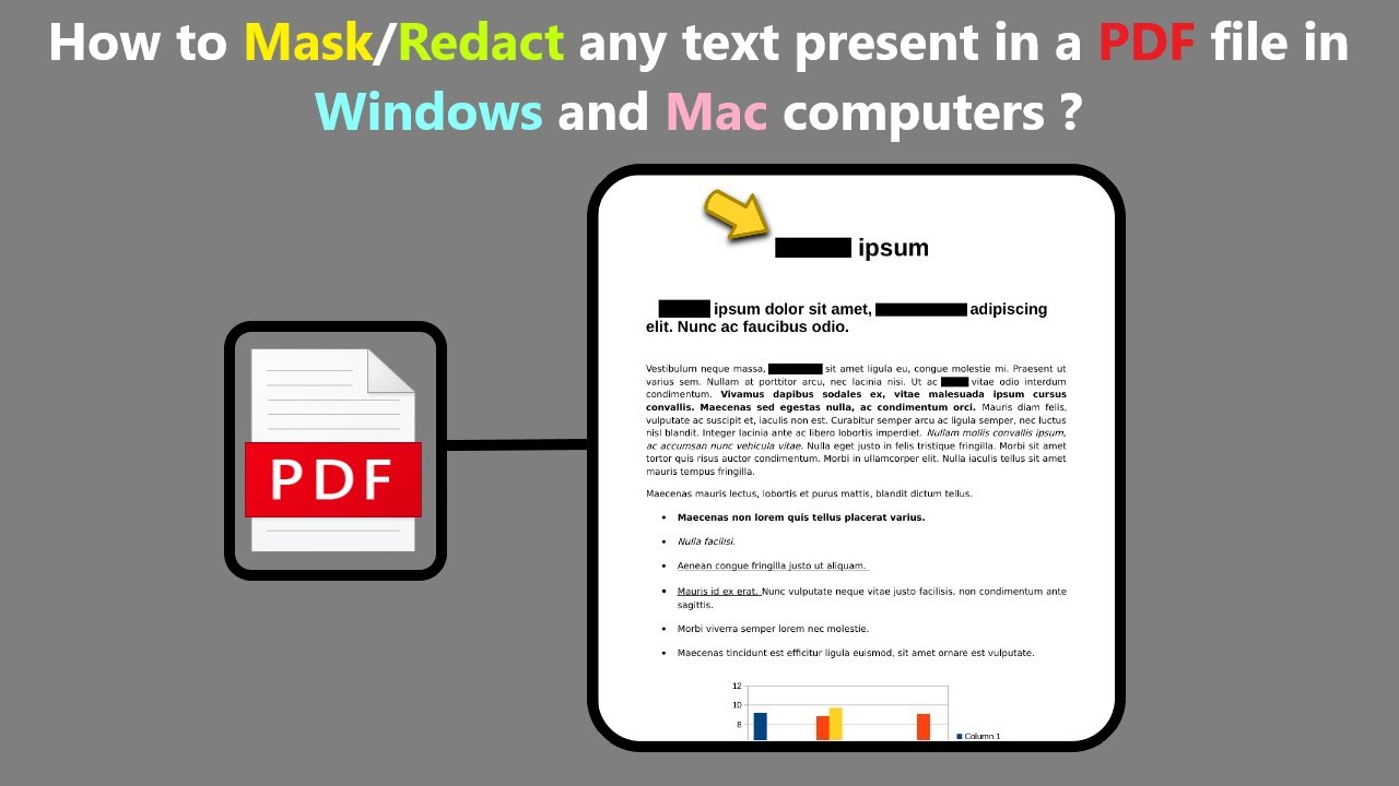 How to Mask/Redact any text present in a PDF file in Windows and Mac computers ?