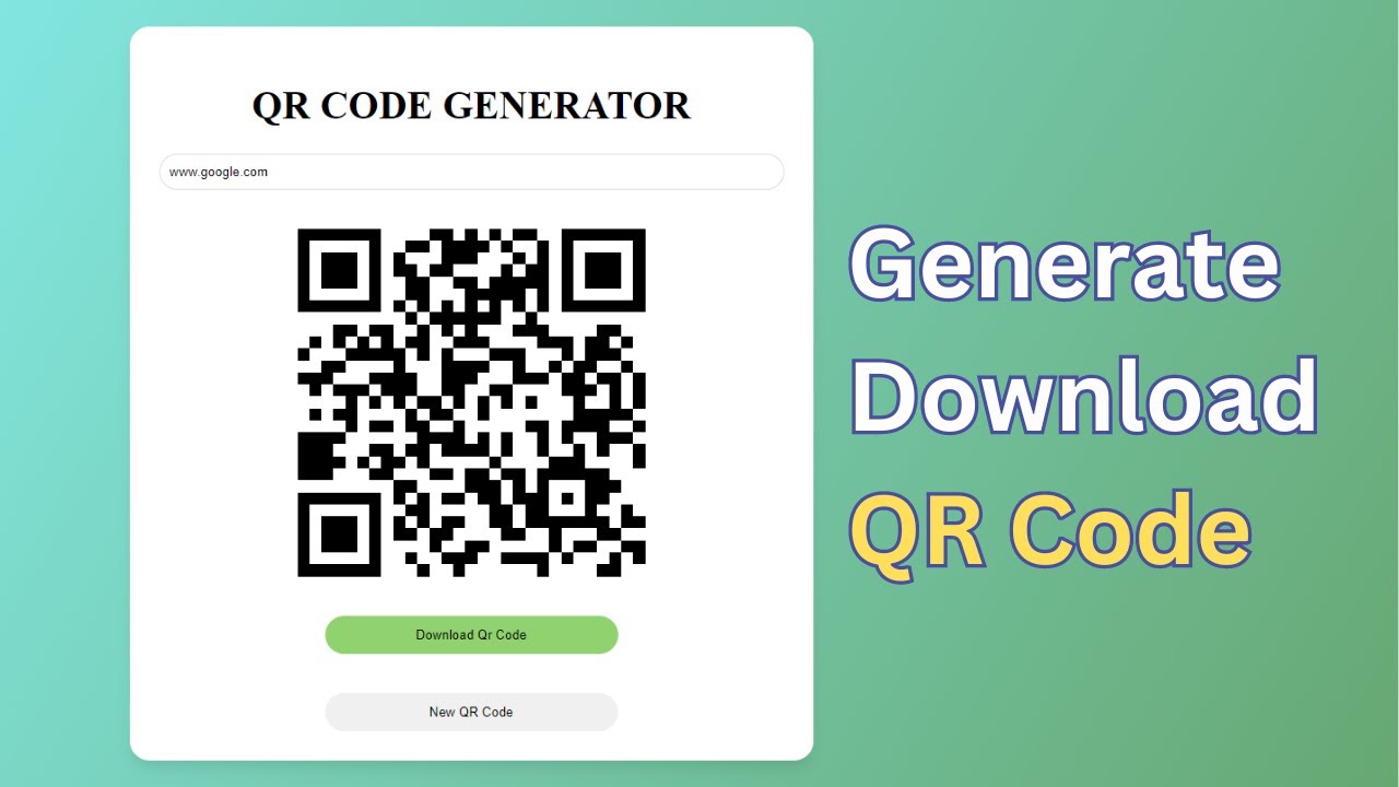 QR Code Generator using HTML, CSS and JavaScript | Generate and Download QR Code