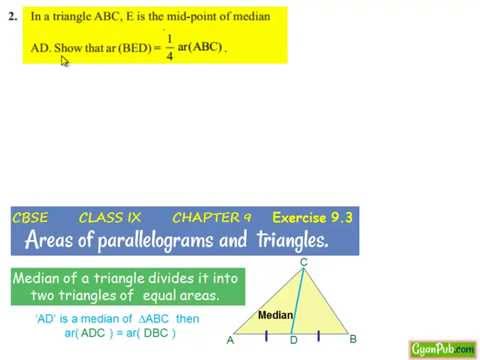 NCERT Solutions for Class 9th Maths Chapter 9 Areas of Parallelogram ...