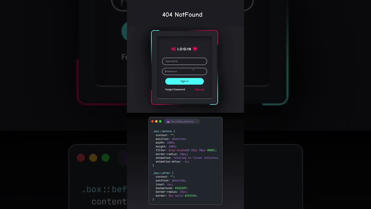 Login menu #coding #python #javascript #code #developer #codes #animation #js #games