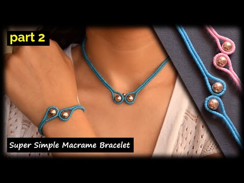 Easy and Cute Macrame Jewelry Set | Macrame Tutorial | DIY Macrame Bracelet with Bead