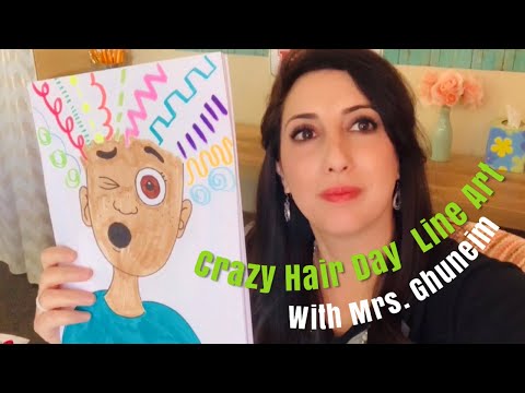 Crazy Hair Day Line Art with Mrs. Ghuneim